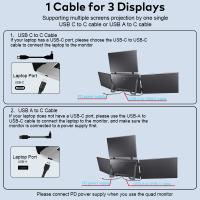 China Portable 18.5 Inch Quad Monitor Laptop Extender S999 1080P IPS for Remote Mobile Office for sale