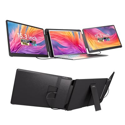 China 15.3 Inch 1200P Portable Tri-Screen Monitor 1920x1200 IPS 16:10 360 Degree Rotating Display for Notebook for sale