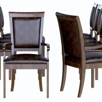 China Wooden Dining Armchairs Set of 2 with 24 Inch Armrest Height for sale