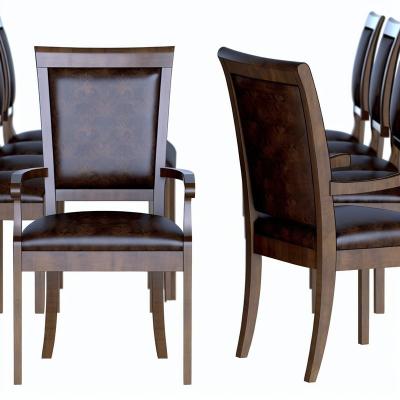 China Wooden Dining Armchairs Set of 2 with 24 Inch Armrest Height for sale