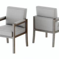 China Modern Wood Dining Room Armchairs with Cushions Set of 2 for sale