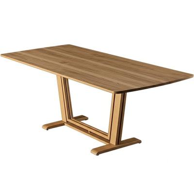 China ODM Nordic Wooden Dining Table Rectangular Wooden Base Dining Table for sale