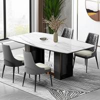 China 6 Seating Capacity Ceramic Marble Top Dining Table with a Modern and Stylish Design for sale