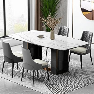 China 6 Seating Capacity Ceramic Marble Top Dining Table with a Modern and Stylish Design for sale