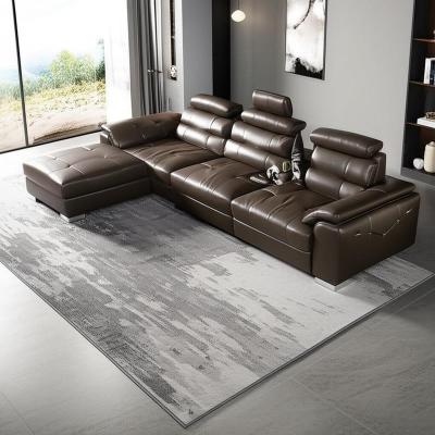 China Custom Living Room Fabric Sofas Sectional Genuine Leather Couch for sale