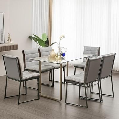 China Heavy Duty Metal Frame Dining Room Chairs Sleek Design Fabric Home Furniture for sale