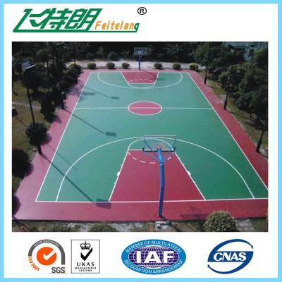 China Silicon PU Sports Flooring Polyurethane Paint for Outdoor Basketball Court 2mm for sale