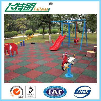 China Kids Play Rubber Playground Mats 50x50x2cm Childrens Rubber Floor Tiles Customized for sale