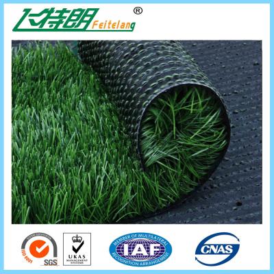 China Outdoor Football Field Artificial Turf Grass 50mm Pile Height 3/8 Inch Gauge PE PP Backing for sale