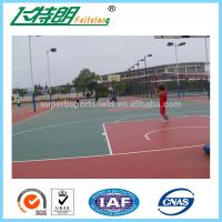 China Silicone PU Sports Flooring for Tennis Basketball Court 8mm Thickness Non Toxic for sale