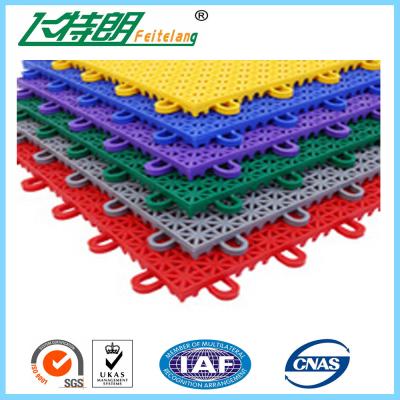 China PP Anti Aging Interlocking Rubber Floor Tiles Play Mat Flooring 2500N for sale