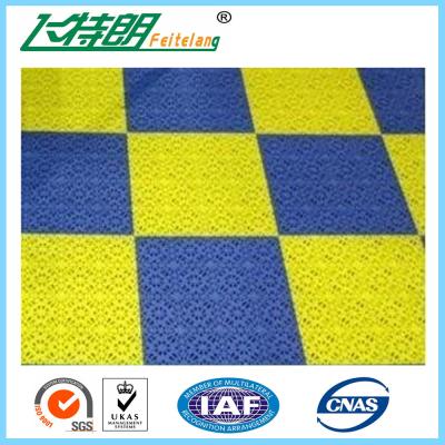 China Exterior Interlocking Rubber Floor Tiles Plastic Tile Flooring PUR Solid for sale