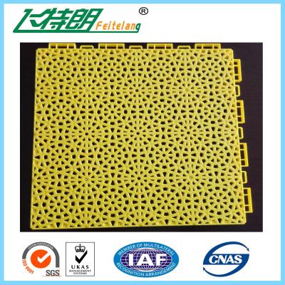 China PP Interlocking Rubber Floor Tiles 2500N Load Modular Hockey Flooring Outdoor Indoor for sale