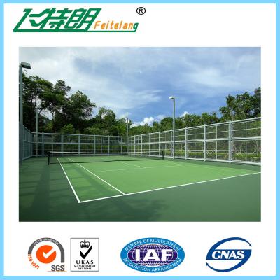 China Feitelang Acrylic Acid Tennis Court Surface Flooring 4 Layer Non Toxic Green Blue Red for sale