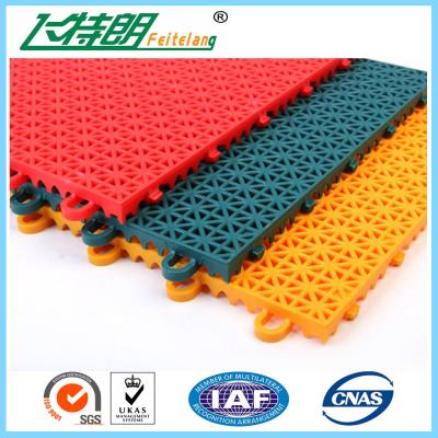 China PP Interlocking Rubber Floor Mats for Tennis Basketball Court 97% Rebound 8-10 Year Warranty for sale