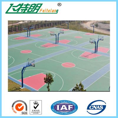 China Environmental Outdoor Athletic Court Polyurethane Sports Flooring Green 5mm Thickness for sale