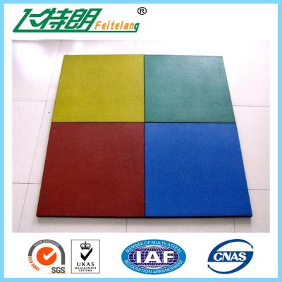 China Childrens Safety Rubber Playground Mat 500x500x25 mm EPDM Anti Slip Flooring for sale