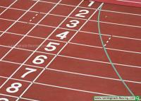 China Red Elastic Anti - Slip Rubber Athletic Track / Rubber Running Track Material for sale