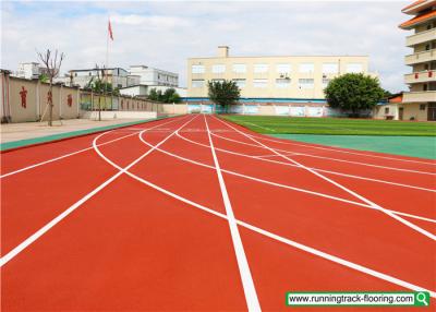 China Full PU Mixed Recycled Rubber Running Track Flooring 13mm Thickness IAAF Certified for sale