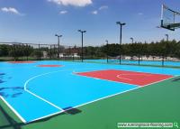 China Shanghai Ecological Park Silicon PU Sports Court Construction Case Basketball Tennis for sale