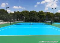 China Shanghai Ecological Park Silicon PU Sports Court Construction Case Basketball Tennis for sale