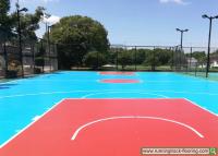 China Shanghai Ecological Park Silicon PU Sports Court Construction Case Basketball Tennis for sale