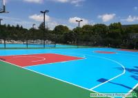 China Shanghai Ecological Park Silicon PU Sports Court Construction Case Basketball Tennis for sale