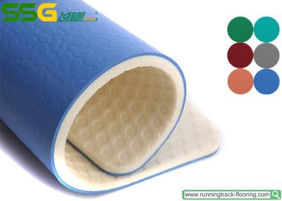 China PVC Vinyl Floor Covering for Badminton Court 1.2mm Wear Layer 4.5mm Thickness for sale