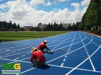China 400m Self Knot Full PU Running Track Recycled Rubber Flooring for University for sale