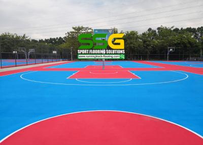 China Silicon PU Sports Court Construction Project Case for Guangzhou University 13mm for sale