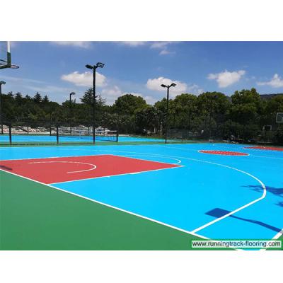 China 8mm Silicon PU Basketball Court Covering Indoor Outdoor Volleyball Court Flooring Custom Colors for sale