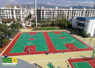 China Outdoor Silicon PU Sports Flooring Stable Tennis Court Surfacing Material 13mm for sale