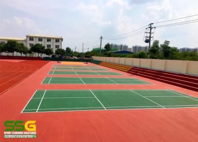 China Seamless 3mm Silicone PU Outdoor Sport Court Flooring Durable Anti Slip ITF Certified for sale