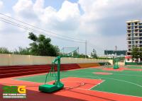 China Seamless 3mm Silicone PU Outdoor Sport Court Flooring Durable Anti Slip ITF Certified for sale