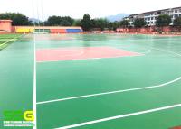 China Silicone PU Sports Flooring 4-6mm for Basketball Court Surface Durable Green for sale