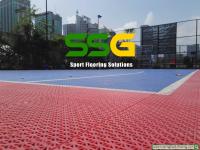 China PP Plastic Suspended Interlocking Rubber Floor Tiles 250x250x13mm for Basketball Court Flooring for sale