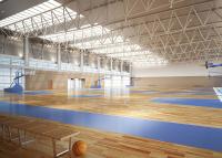 China Green PVC Vinyl Sports Flooring 4.5mm Indoor Basketball Flooring Shock Absorbent for sale