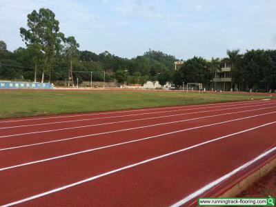 China Full PU Athletic Running Track Flooring 13mm Thickness IAAF Certified Wear Resistant Stadium Track for sale