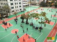China Basketball Court PU Sports Flooring 8mm Silicon PU for Tennis Badminton Volleyball for sale