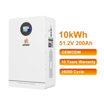 China All in One 51.2V 200Ah 10.24kWh Home Energy Storage Battery Pack Wall Mount 10kwh Energy Storage System with Touch Screen for sale