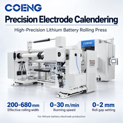 China COENG Roll-to-Roll Battery Electrode Calendering System with PLC and Tension Control for sale