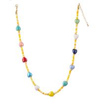 China Multicolor Beaded 14K Gold-Plated Chain Link Necklace with Butterfly/Flower/Heart/Shell/Star Pendant for sale