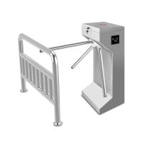 China Brushed Access Control Turnstile 550mm Width Card Swipe People Vertical Tripod Turnstile for sale