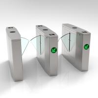 China Automatic Security Waist High Turnstile 1200mm Optical Flap Barrier Gate 0.6s Opening for sale