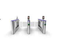 China Acrylic Arm Swing Barrier Turnstile RS485 Automatic Swing Gate System for sale