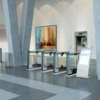 China Fitness Center Swing Barrier Turnstile Anti-Shock Access Control Gate 1200x150x1000mm AC100-240V for sale