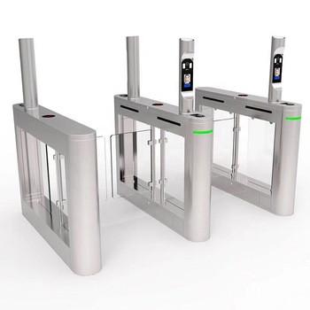 China Brushless Face Recognition Turnstile with 8 Inch LCD Screen Bi Directional Flap Barrier Gate Entrance for sale