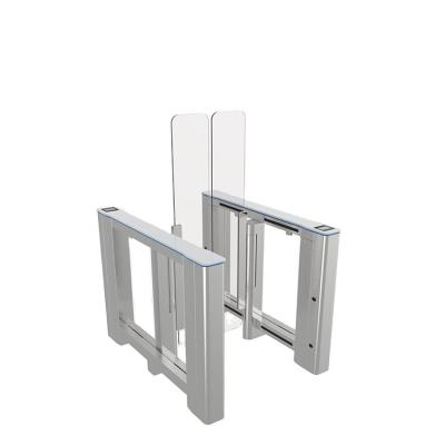 China Brushless Motor Waist High Turnstile 1400x150x1000mm SUS304 Sliding Entrance Gate for sale