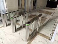 China 550mm Swing Auto Gate Silver Fastlane Optical Turnstiles With Card Reader And QR Code for sale