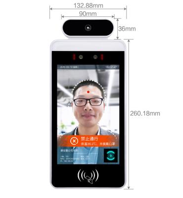 China 8 Inch Linux Face Recognition Terminal with Fever Detection 0.3s Recognition 24000 Face Capacity for sale